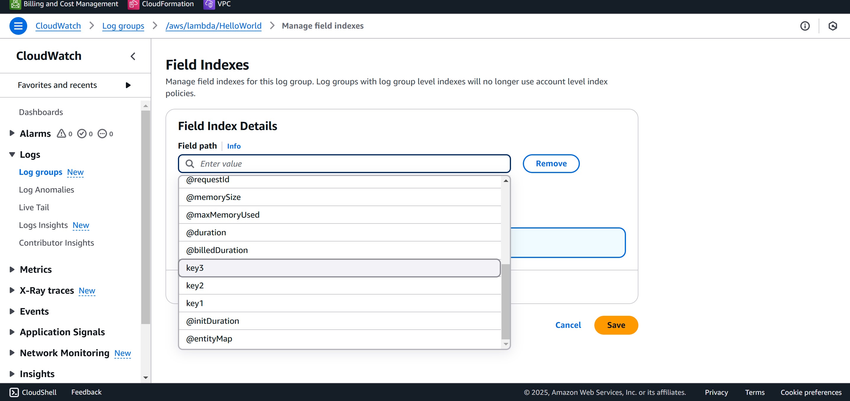 Hands-On: Implementing CloudWatch Log Insights Filter Index for Cost ...